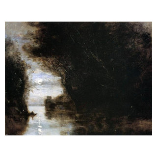 Jean-Baptiste-Camille Corot Moonlit Landscape Canvas Print ...