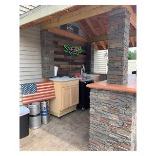 Stratford Stacked Stone Patio Bar - Patio - Denver - by GenStone ...