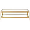 Alexis 54'' Wide Rectangular Coffee Table in Brass - Contemporary ...
