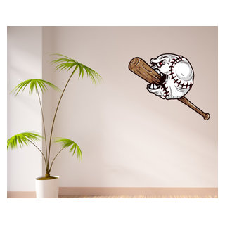 Baseball Vinyl Wall Decal BaseballUScolor012, 72 in. - Contemporary ...