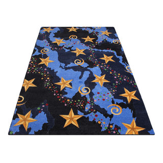 Galaxy Starry Night Area Rug Nylon Stainmaster Carpet, 3'x5 ...