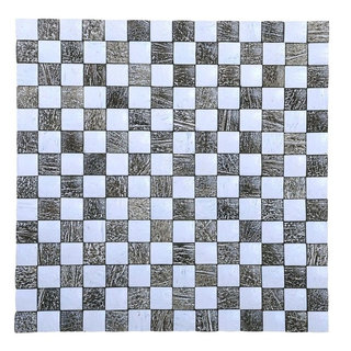 East at Main Tumbled Patchwork Coconut Shell Wall Tile - Tropical ...