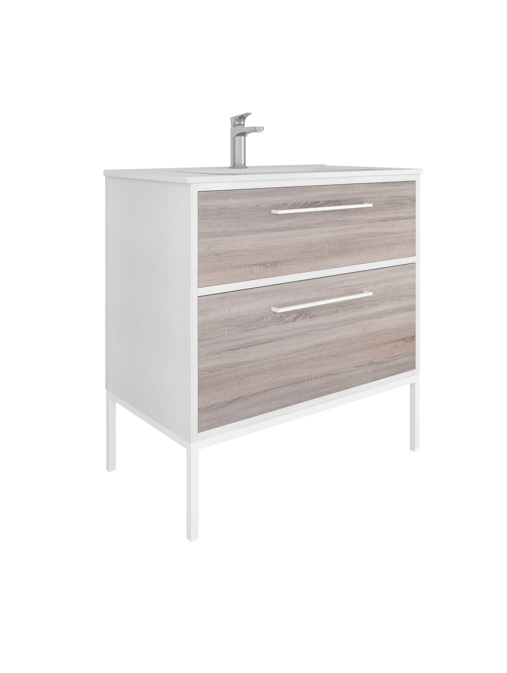 Chelsea Bathroom Vanity and Sink, 32" Weathered and Legs - Contemporary ...