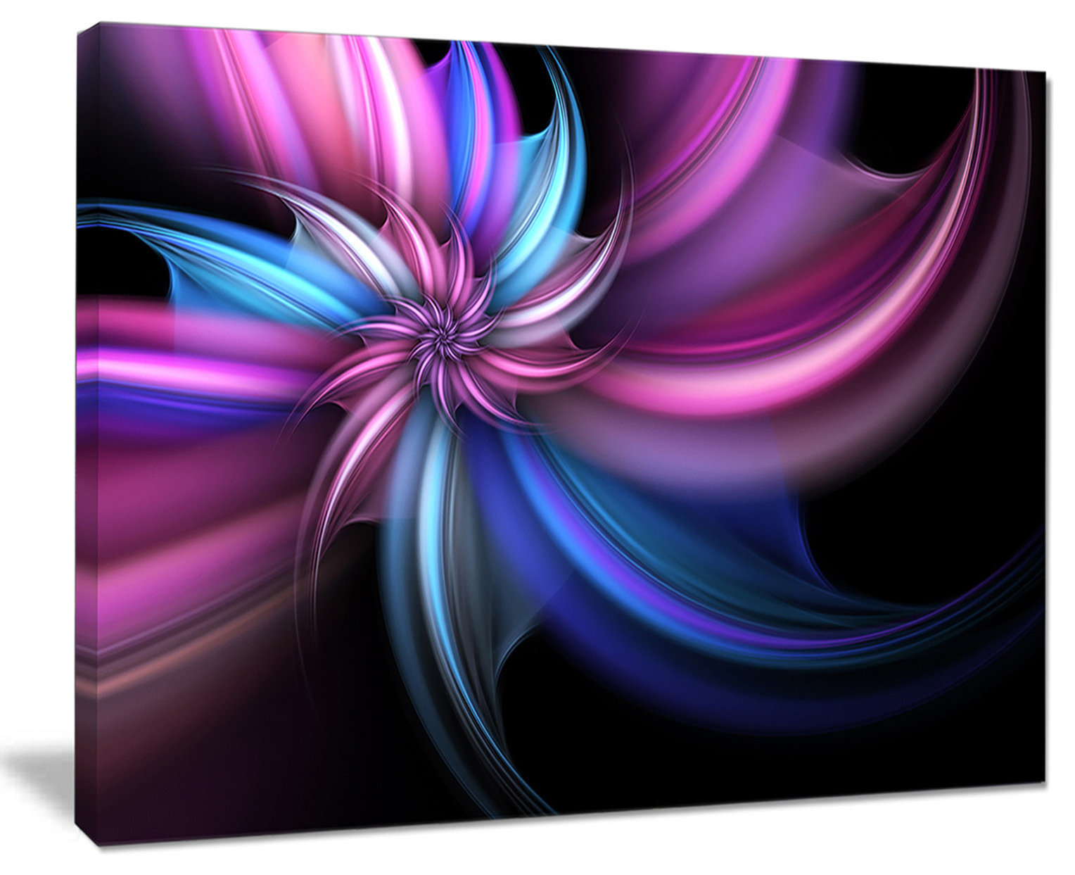 "Purple And Blue Psychedelic Flower" Canvas Artwork, 20"x12 ...