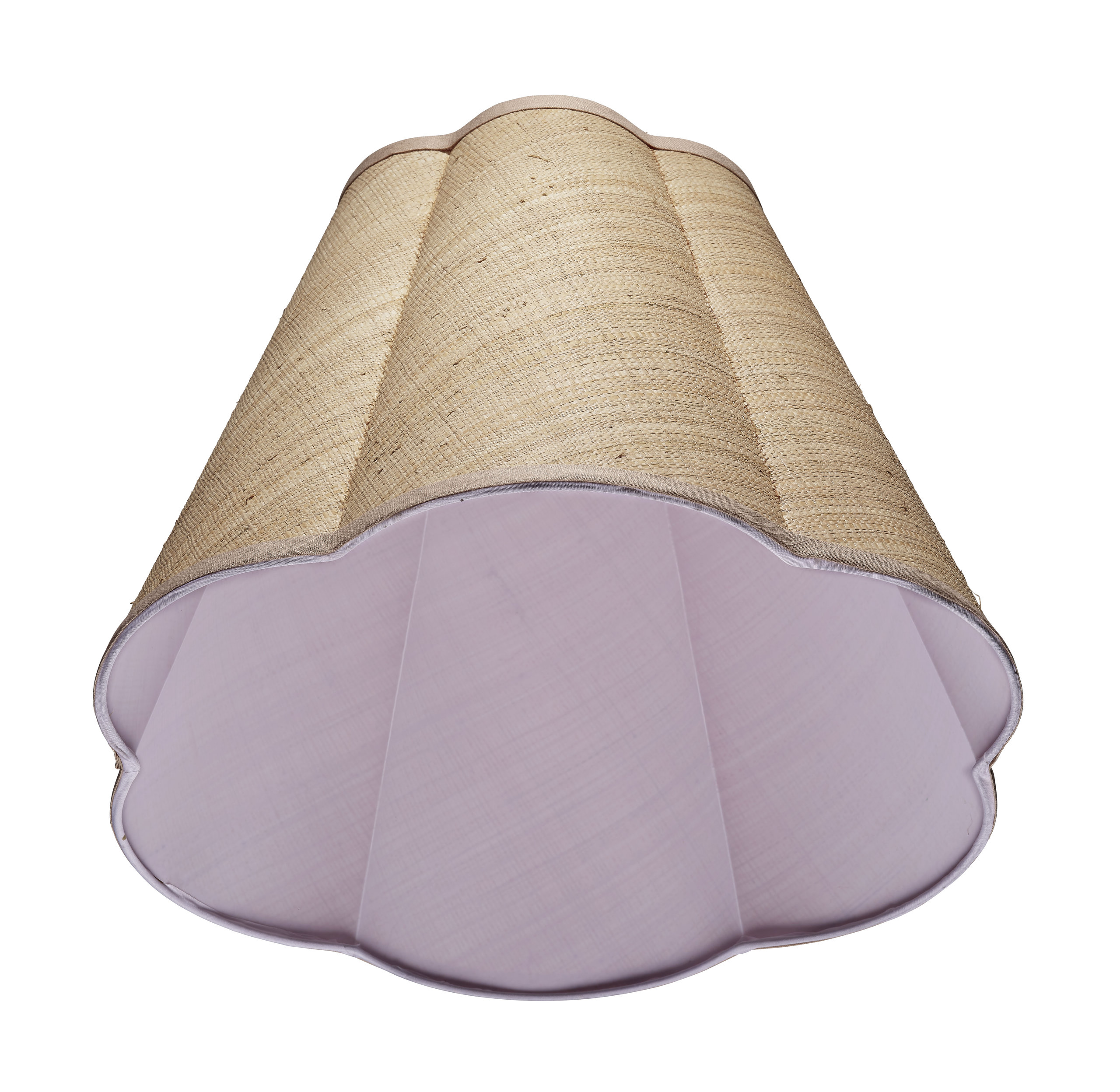 Scalloped Raffia Natural Lamp Shade, 18W x 18D x 13H - Tropical - Lamp ...