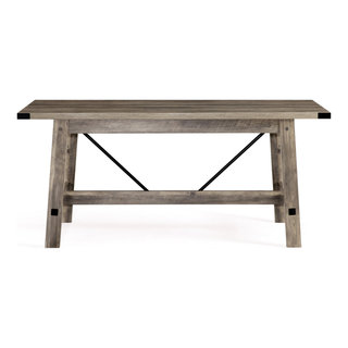 Modern Industrial Dining Table, V-Shaped Metal Support & Large Top ...