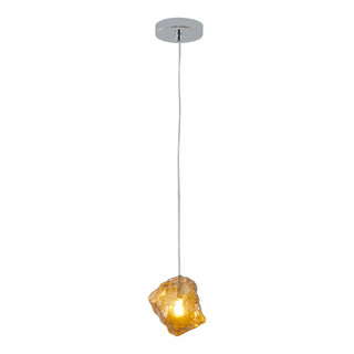 Distorted Glass Single Pendant Light Fixture - Contemporary - Pendant ...