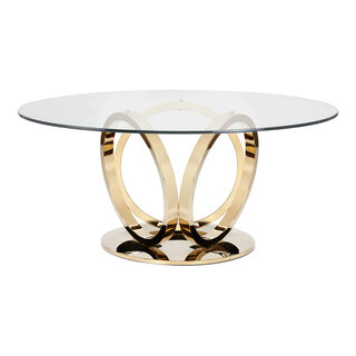 Geo Dining Table, Polished Stainless Steel - Contemporary - Dining ...