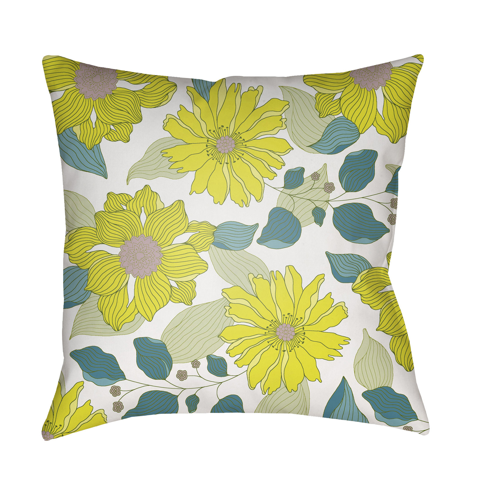 Moody Floral, 18x18x4 Pillow, 20 x 20 x 4 - Contemporary - Outdoor ...