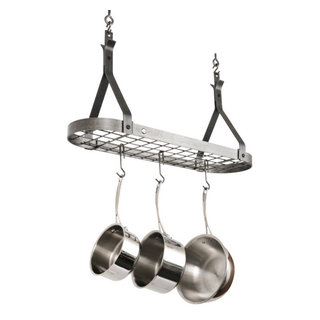 Handcrafted Classic Series Petite Oval Ceiling Rack w 6 Hooks Hammered ...