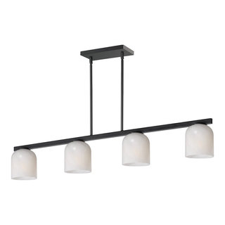 Maxim Lighting Scoop 4 Light Linear Pendant, Black/Marble, 21236MRBK ...