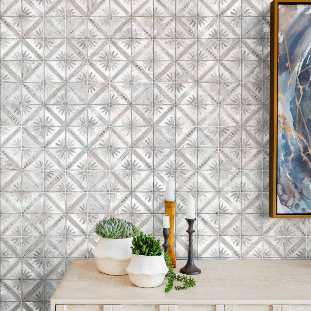 Harmonia Kings Marrakech Grey Ceramic Floor and Wall Tile Sample ...