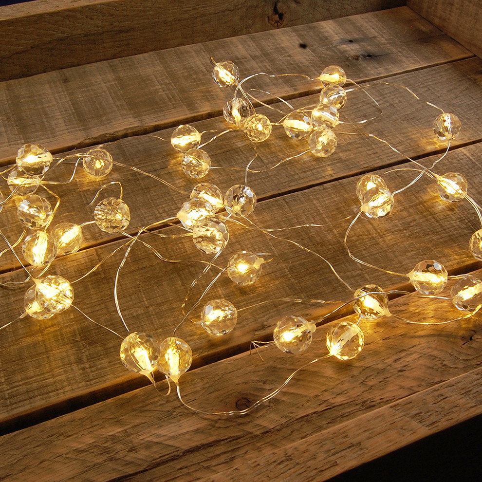Battery Operated Submersible Mini String 20-Light With Crystal B, Set ...