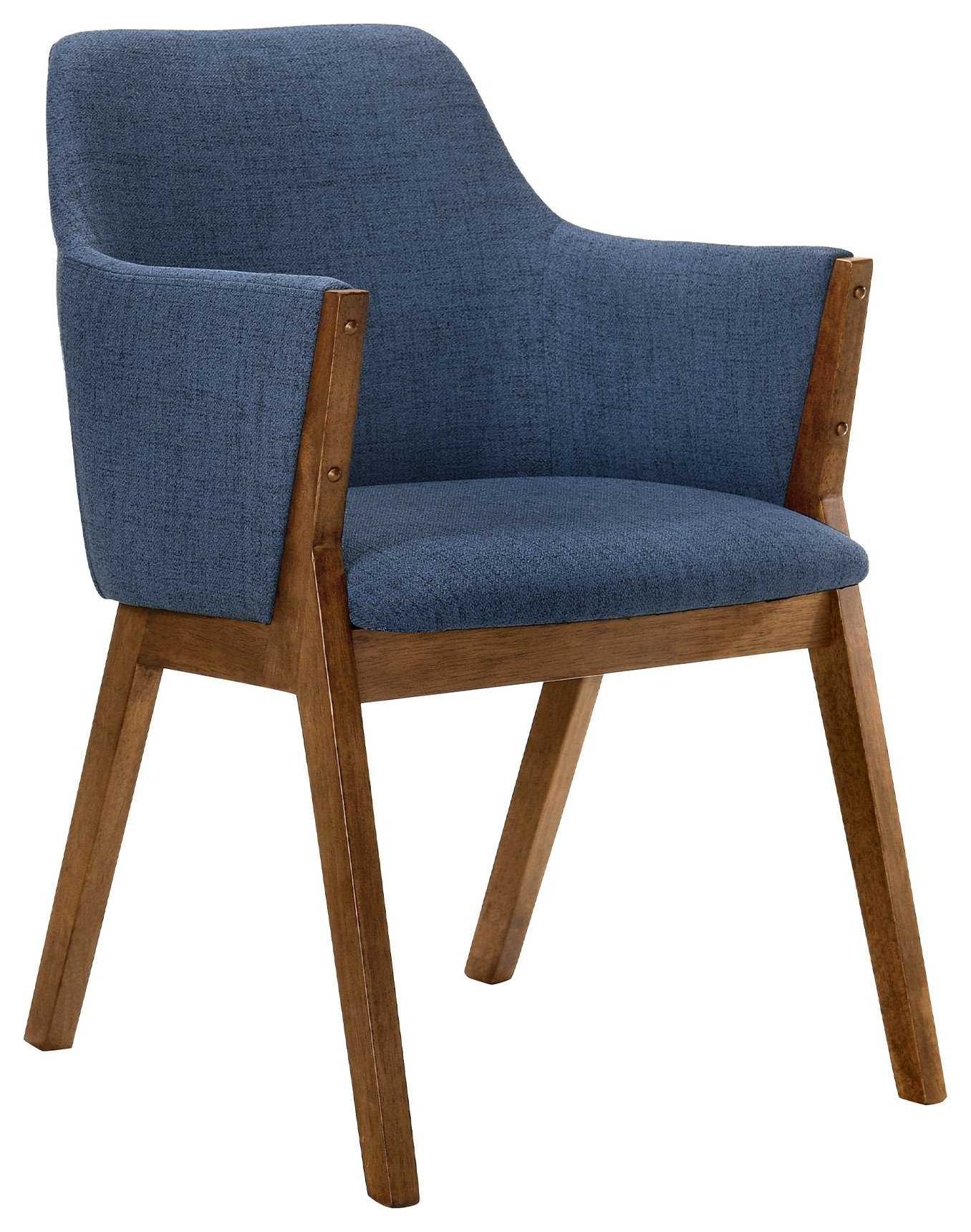 Arcadia and Renzo 42" Round Blue and Walnut Wood 5-Piece Dining Set - Dining Sets - by ...