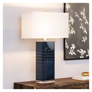 Transitional Table Lamp 17''W x 10.5''D x 30''H, Dark Blue Finish ...