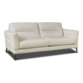 Nassau 84" Leather Sofa, San Paulo Iceberg - Midcentury - Sofas - by ...