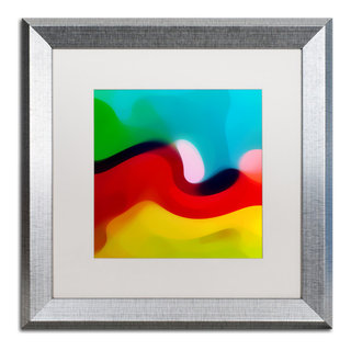 'Moon Resting 1' Art, , Silver Frame, Black Mat, 16x16 - Traditional ...