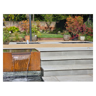 Tranquil Water Garden with Shade Sail - Modern - Landscape ...