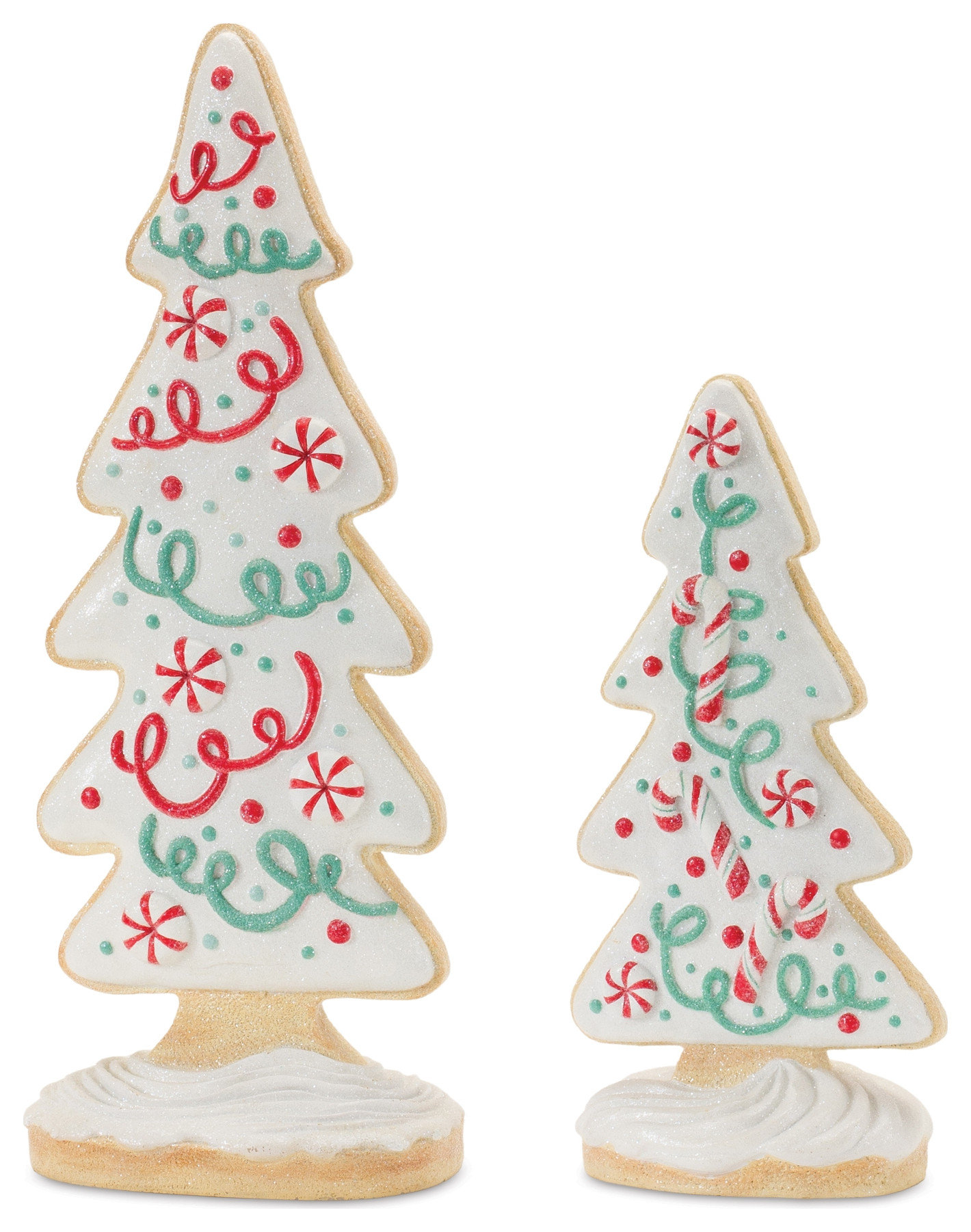 Gingerbread Tree (Set of 2) 14.5"H, 20.5"H Resin - Holiday Accents And ...