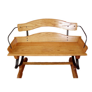 Buck Board Little House Style Oak Bench - Rustic - Outdoor Benches - by ...