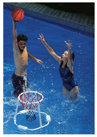 24" Red White and Blue Water Sports Swimming Pool Floating Basketball ...