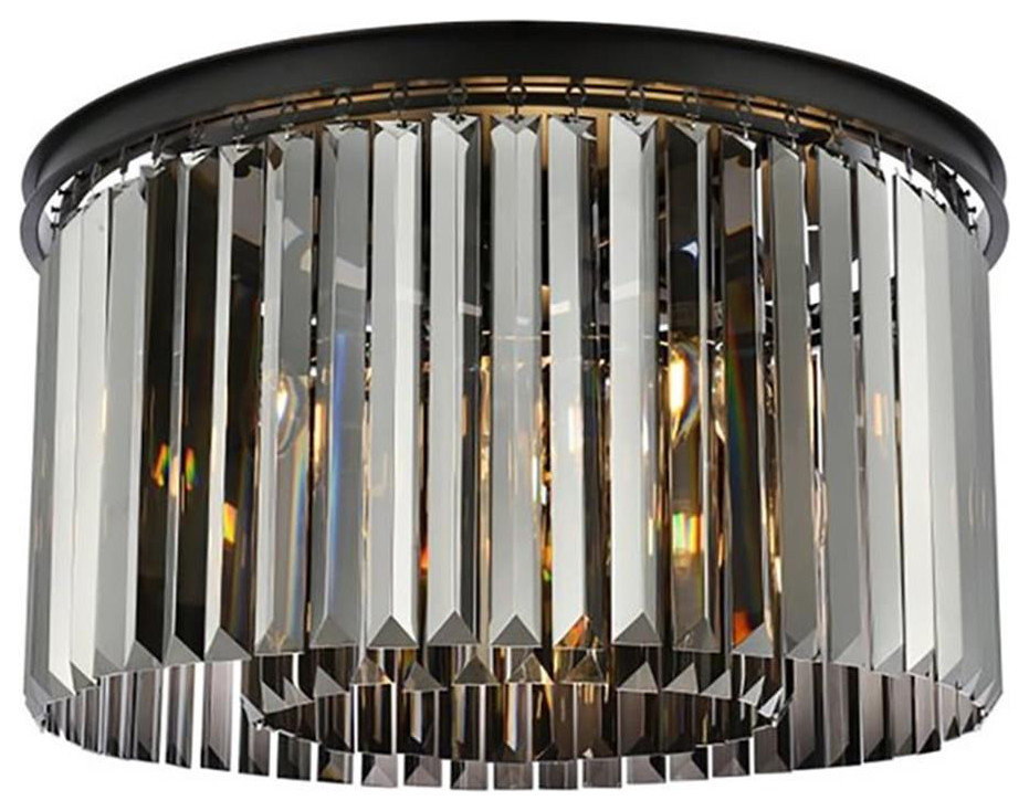 Urban Classic Sydney 8-Light Metal Royal Cut Flush Mount in Matte Black ...