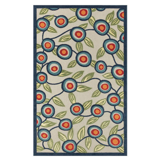 Turkish Abstract Floral High-Low Indoor Outdoor Area Rug, 7'10" x 9'10 ...