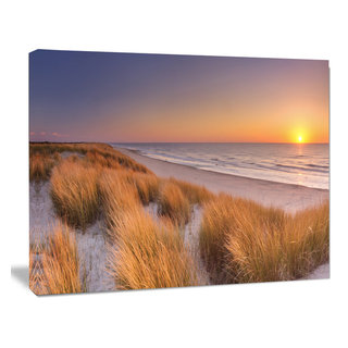 Sunset on Texel Island Beach, Modern Seashore Canvas Wall Art, 60x40 ...