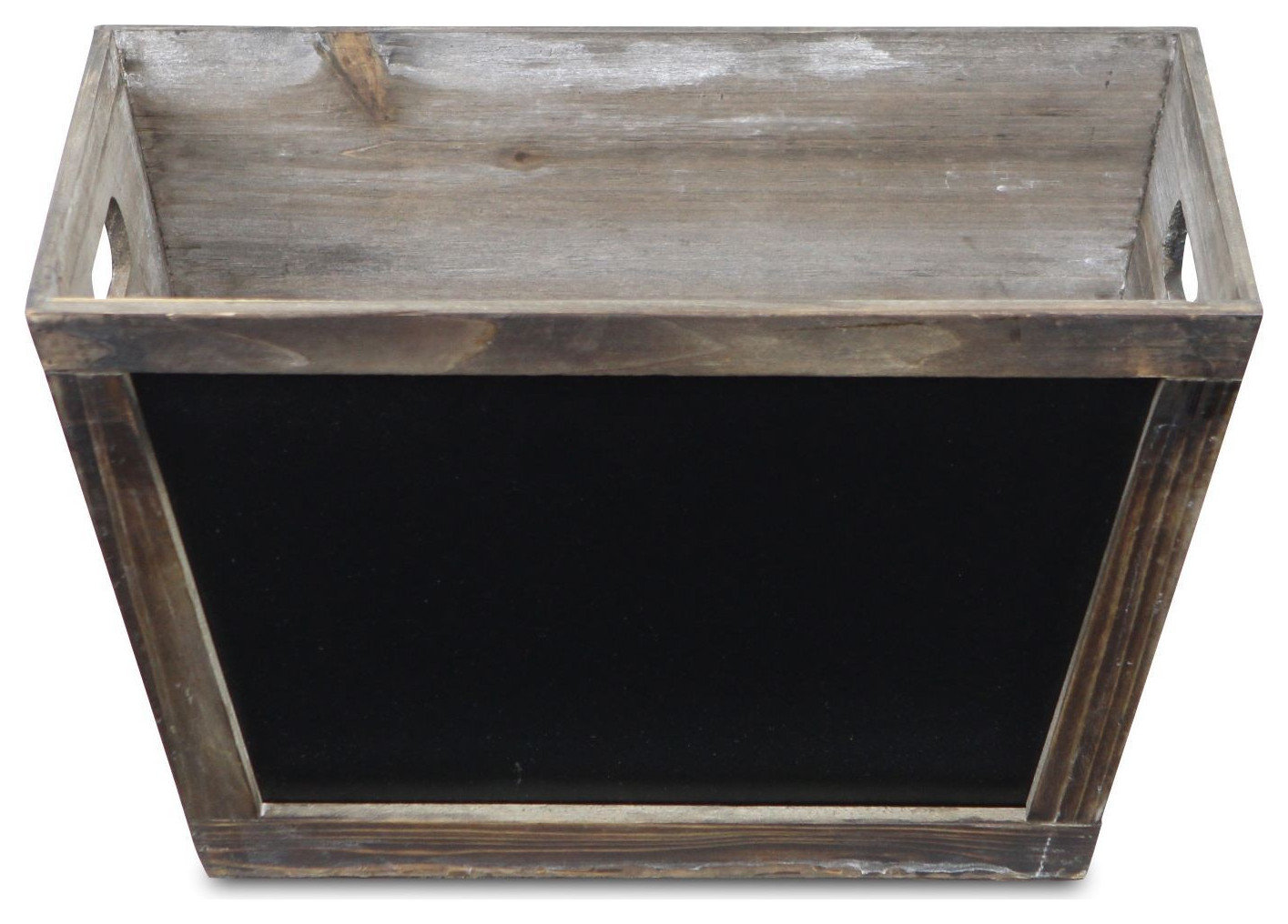 Rustic Wooden Storage Box With Chalkboard - Farmhouse - Storage Bins ...