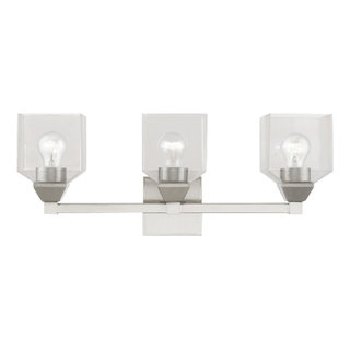 Aragon 3 Light Brushed Nickel Vanity Sconce - Transitional - Bathroom ...