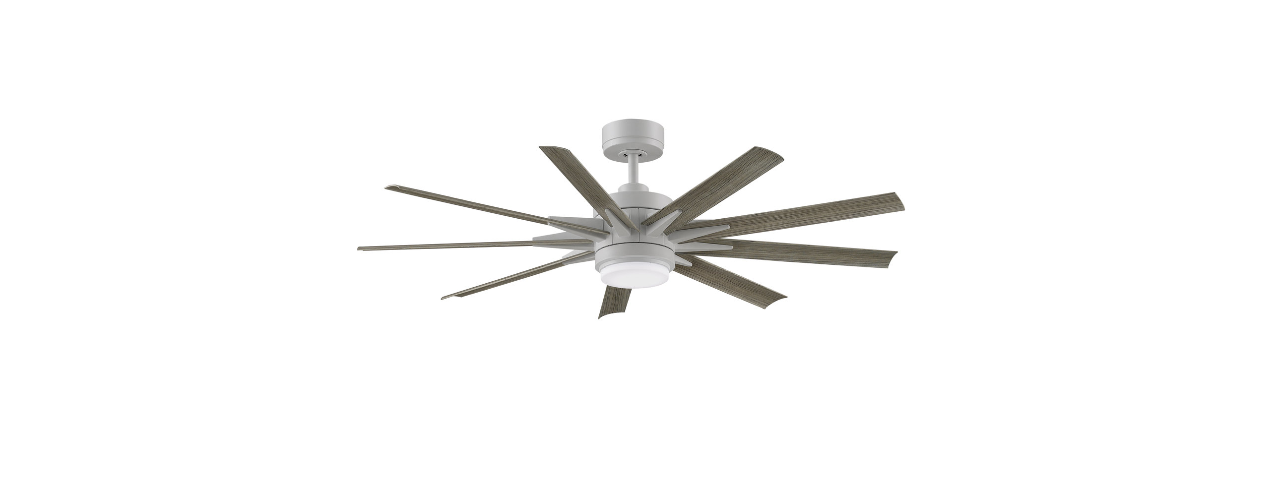 Odyn Ceiling Fan, Matte White With Weathered Wood Blades, 56 ...