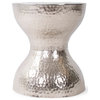 The Espen Silver Hourglass Stool/Side Table - Contemporary - Side ...