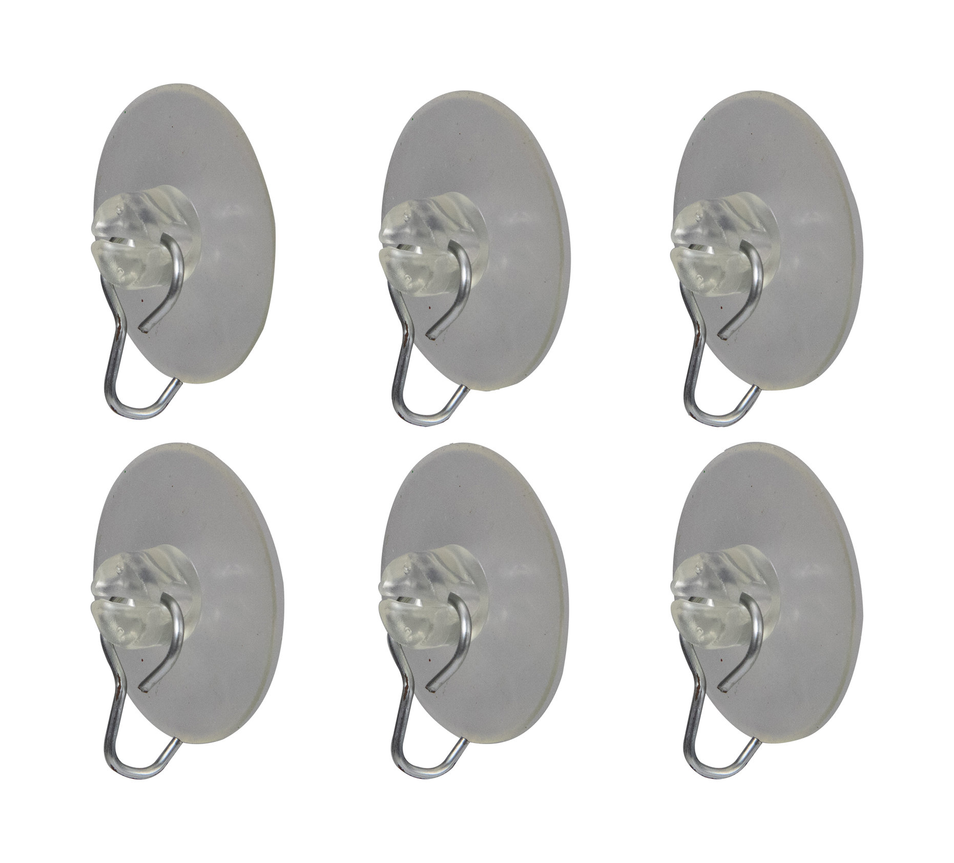 Pack of 6 Clear Suction Cups With Hook 1.25" - Traditional - Wall Hooks ...