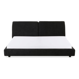Zeppelin Black Upholstery King Bed, 91.5W x 94.5D x 37.4H ...