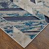 Weave & Wander Armada Modern Navy Blue/Beige Rug, 2'10"x7'10" Runner ...