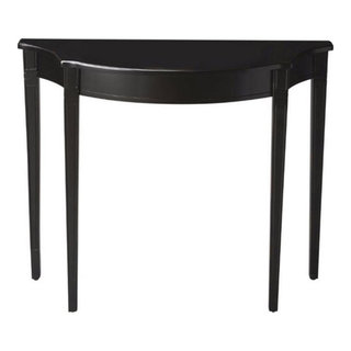 Beaumont Lane Traditional Wood Demilune Console Table in Licorice Black ...