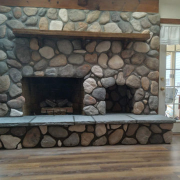 River Rock Fireplace - Photos & Ideas | Houzz