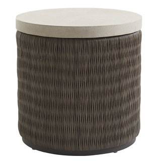 Cypress Point Ocean Terrace Round End Table - Tropical - Outdoor Side ...