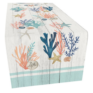 Laural Home Coastal Reef 13" X 72" Table Runner, 13" X 72" - Beach ...