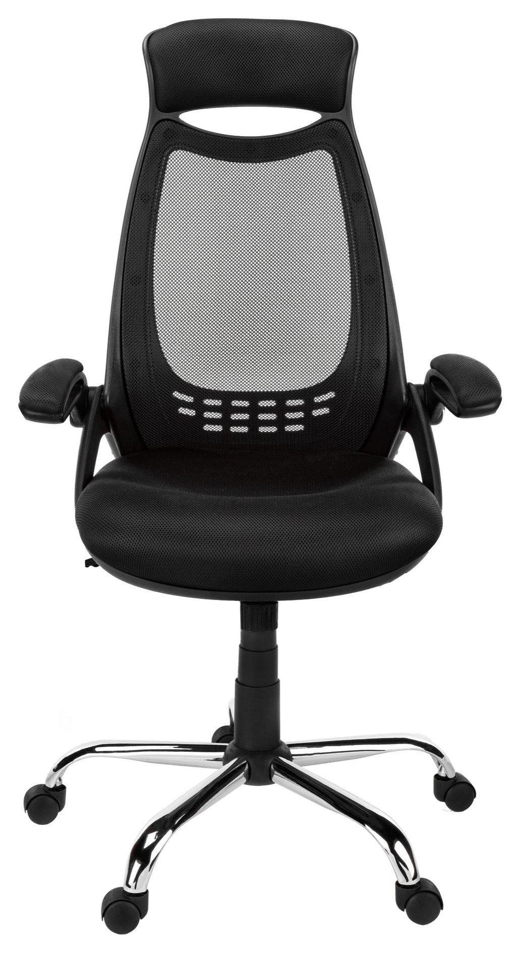 Ergonomic Office Chair, Contoured Seat With Curved Mesh Back & Plush ...