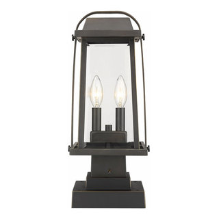 2 Light Outdoor Square Pier Mount Lantern in Period Inspired Style - 7. ...