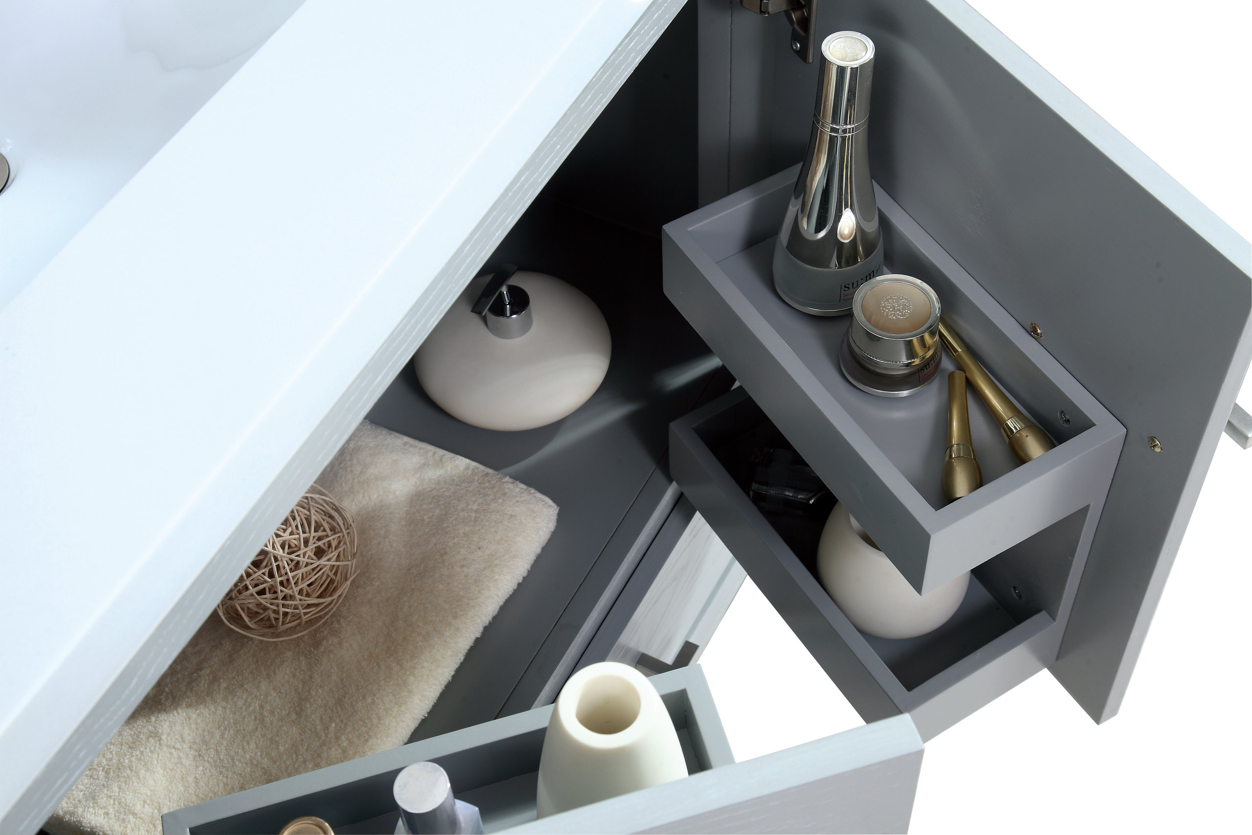 Azzuri Riley Vanity Combo, Sea Salt Gray With White Quartz Top, 31w X ...