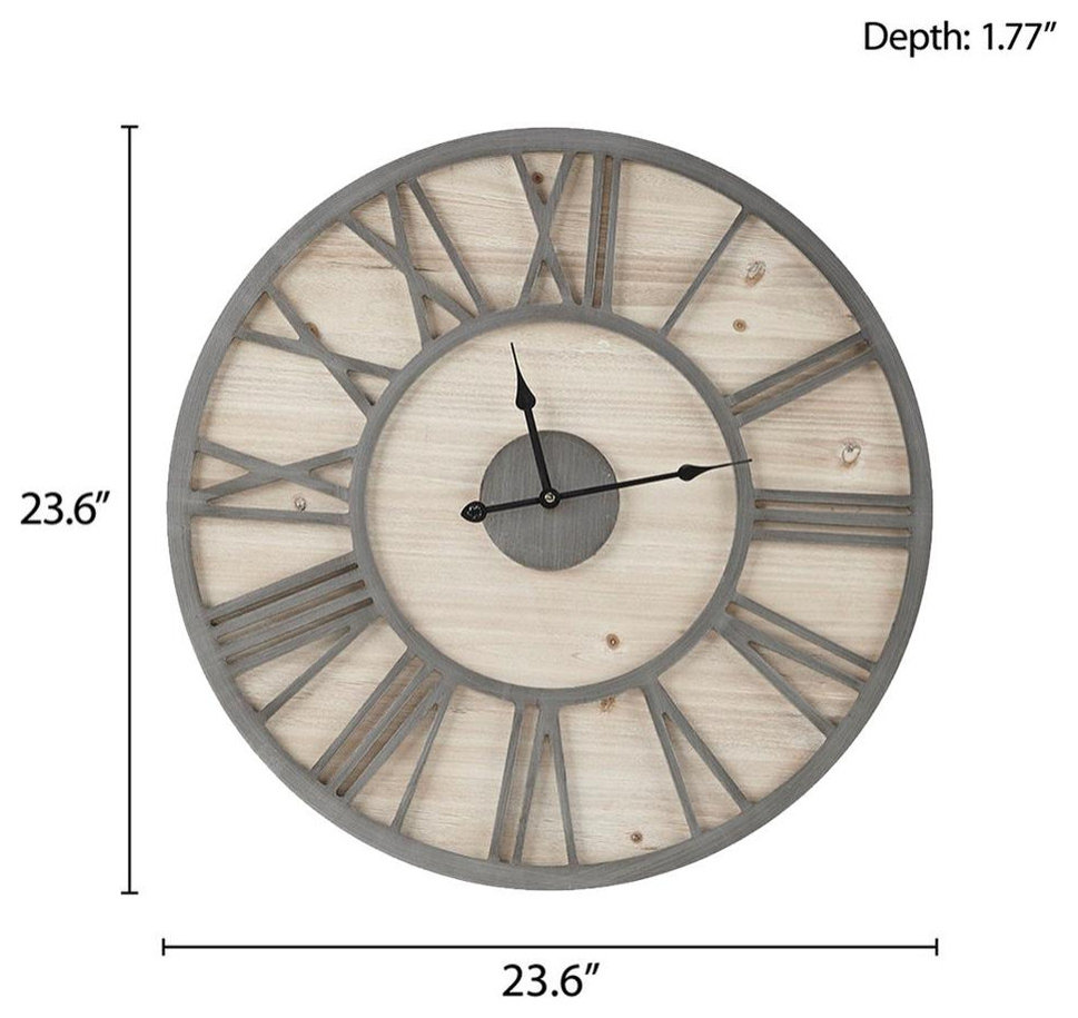 23.6 Wood Wall Clock, Small - Contemporary - Wall Clocks - by Bison ...