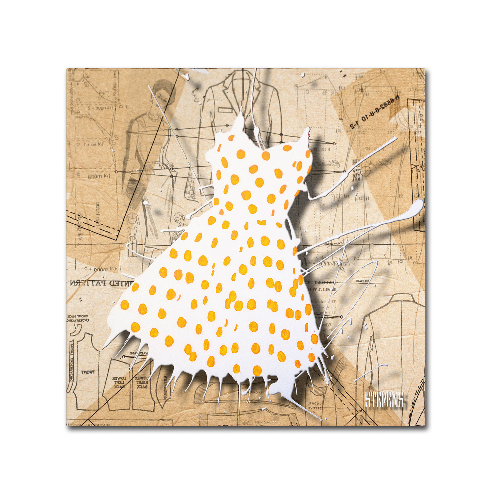 'Orange on White' Canvas Art by Roderick Stevens, 18" x 18 ...