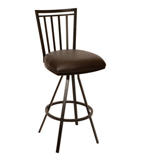 Aidan 26" Transitional Barstool In Coffee and Auburn Bay Metal ...