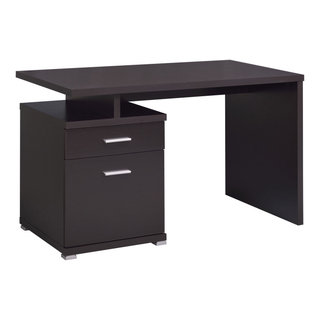Irving 2-drawer Office Desk With Cabinet Cappuccino - Transitional ...