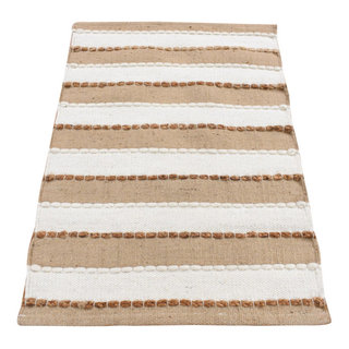 Tan Color, 100% Wool, Hand Woven, Natural Undyed Wool Rug, 2'x3', 2'x3 ...