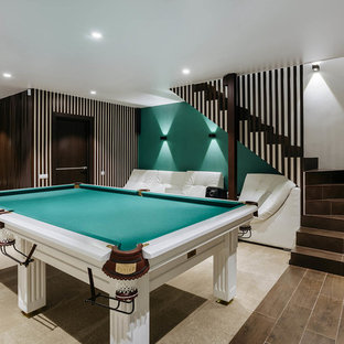 75 Beautiful Basement With Green Walls Pictures & Ideas | Houzz