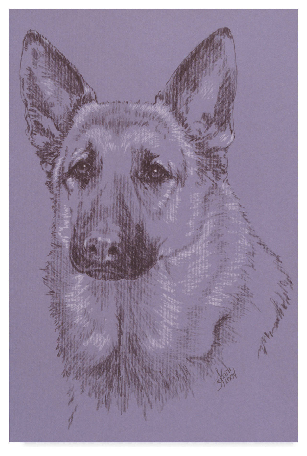 "German Shepherd Illustration" by Barbara Keith, Canvas Art, 12"x19 ...