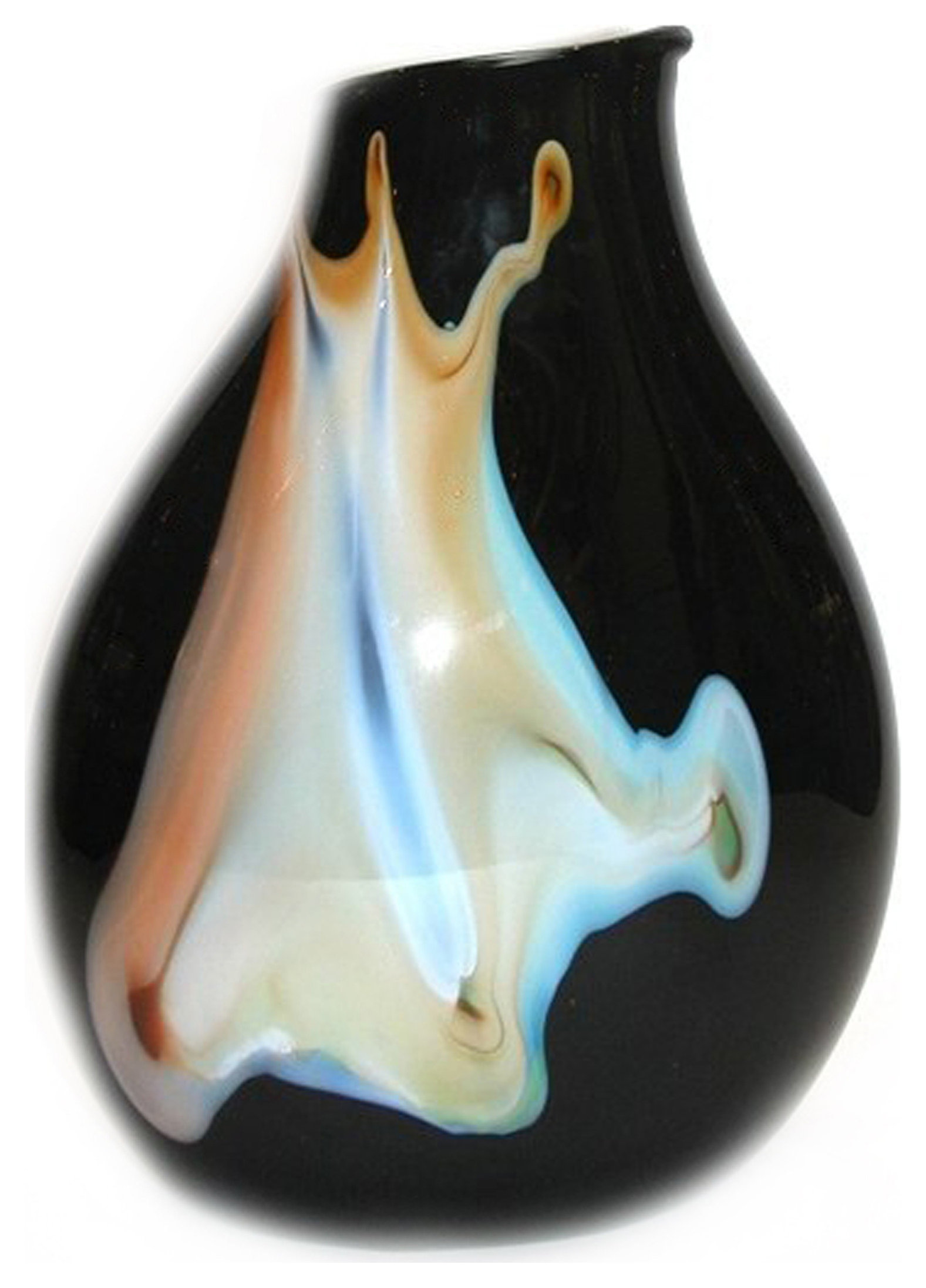 Illusion Vase Black with Multicolor Abstract Design - Contemporary ...